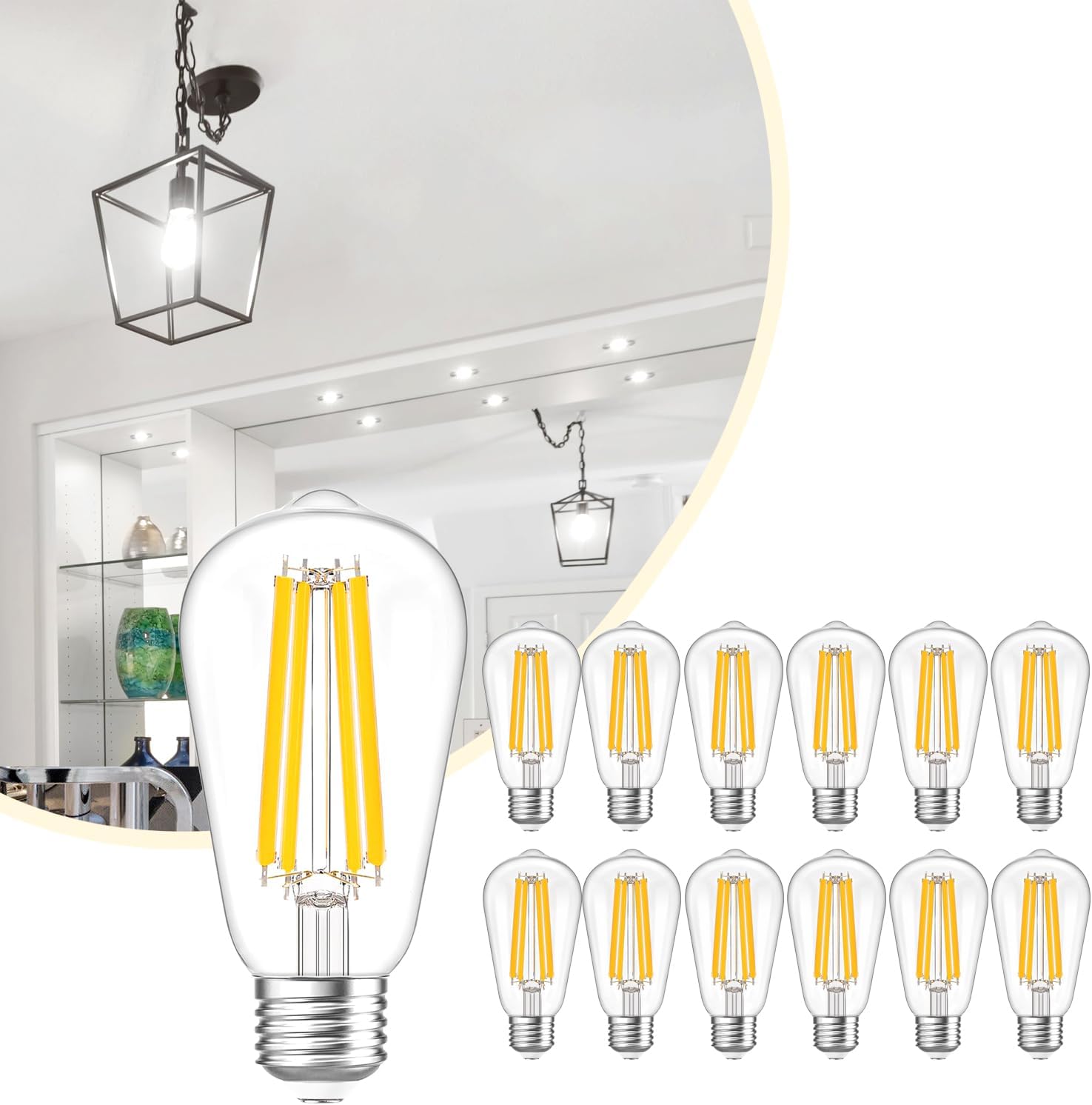 Ivyemons ST19 LED Bulb 6W Equivalent 60W 4000k Neutral White 120V ...