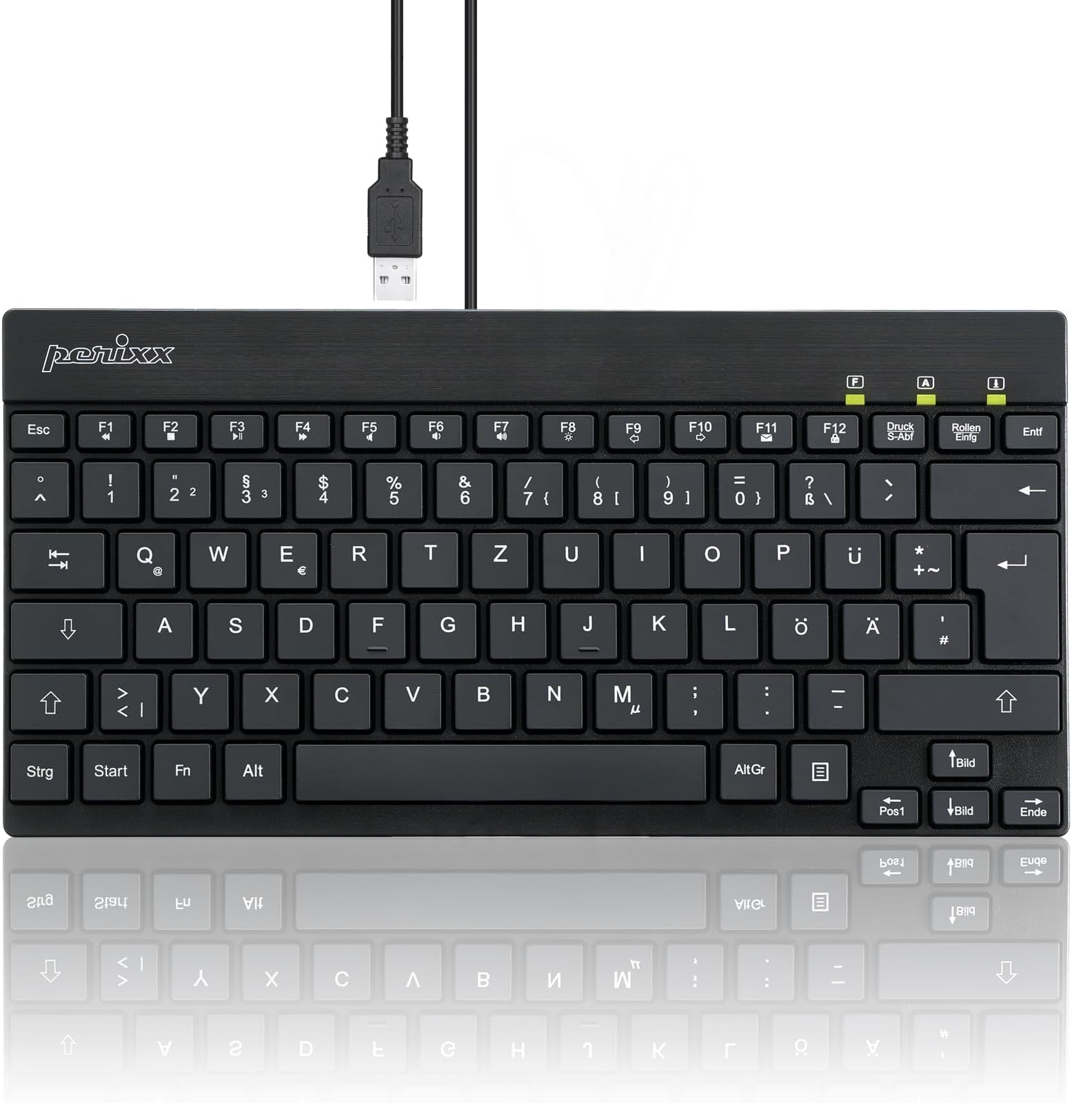 Perixx PERIBOARD-416 Wired Mini USB Keyboard with 4 Hubs - X Type ...