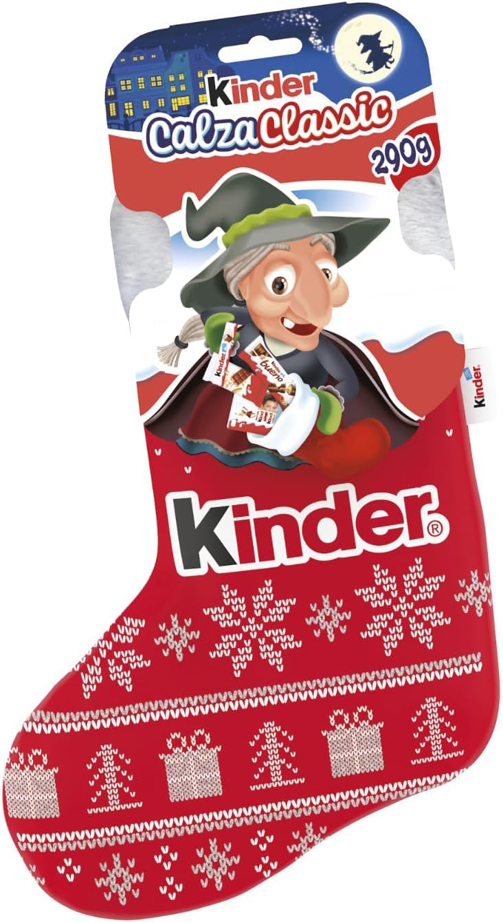 Kinder Calza Rossa - 13 Snack Dolci al Cioccolato Assortiti, Sacco ...