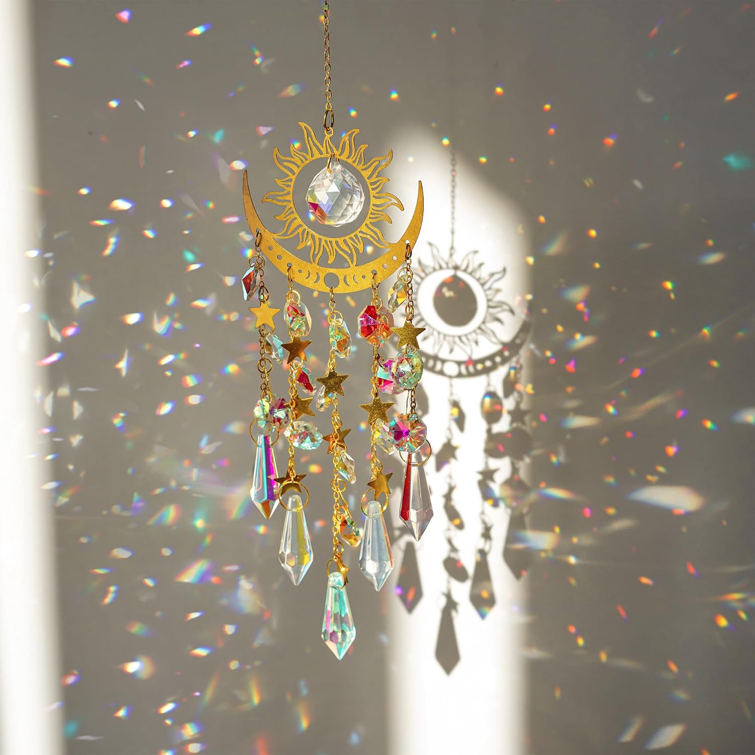Amazon.com: H&D HYALINE & DORA Crystal Sun Catcher Sun and Moon ...