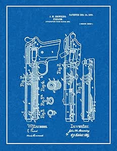 Amazon.com: Colt Model 1905 in .45 ACP Gun Patent Print Blueprint with ...