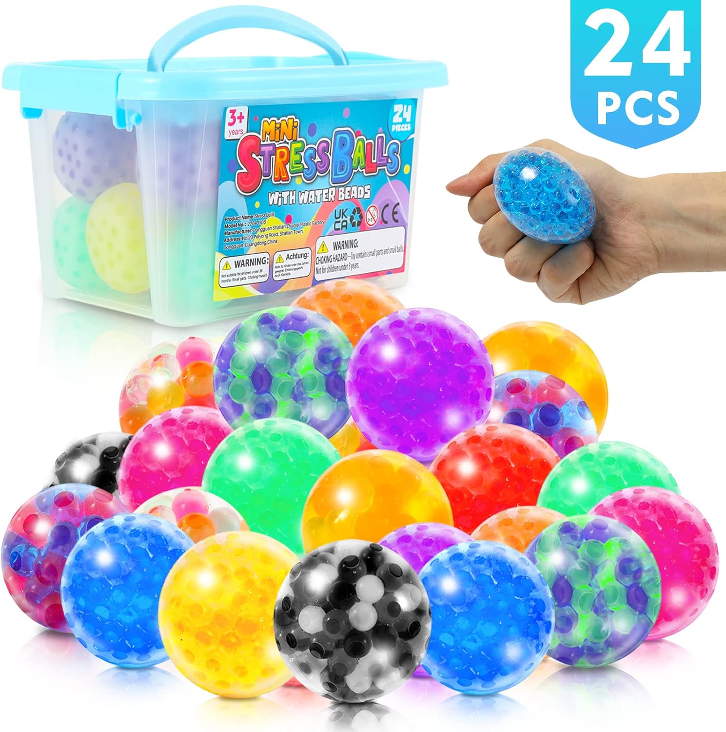 Amazon.com: KLT Mini Stress Balls Bulk for Kids - Squishy Toys 24 Pack ...