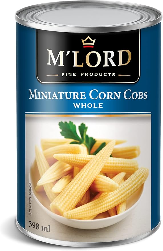 M'Lord Mini Corn Cobs, Whole, Perfect for Snacks or Side Dishes, Packed ...