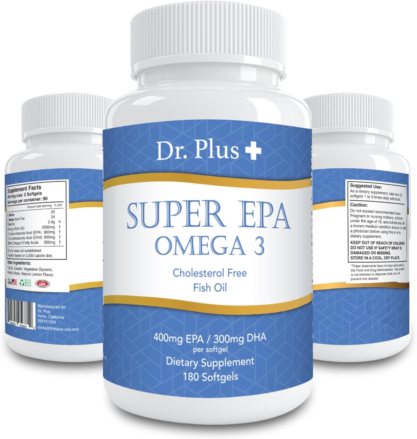 Amazon | オメガ3 サプリメント EPA DHA高配合 魚由来フィッシュオイル ソフトジェル180粒 3か月分 Dr.Plus ...