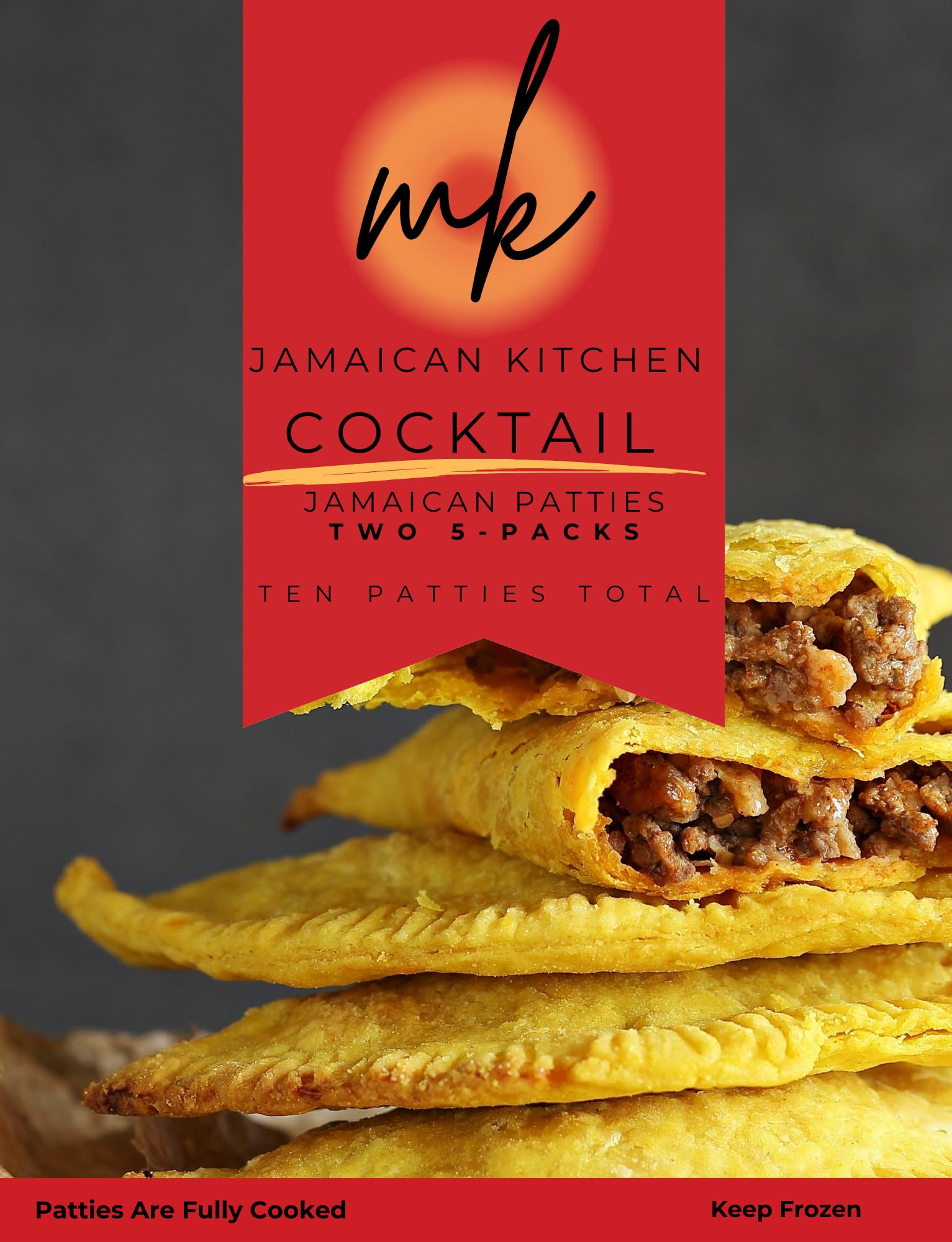Buy Jamaican Kitchen Cocktail Patties, 10 Pieces, 2 Packs, Fully Cooked ...
