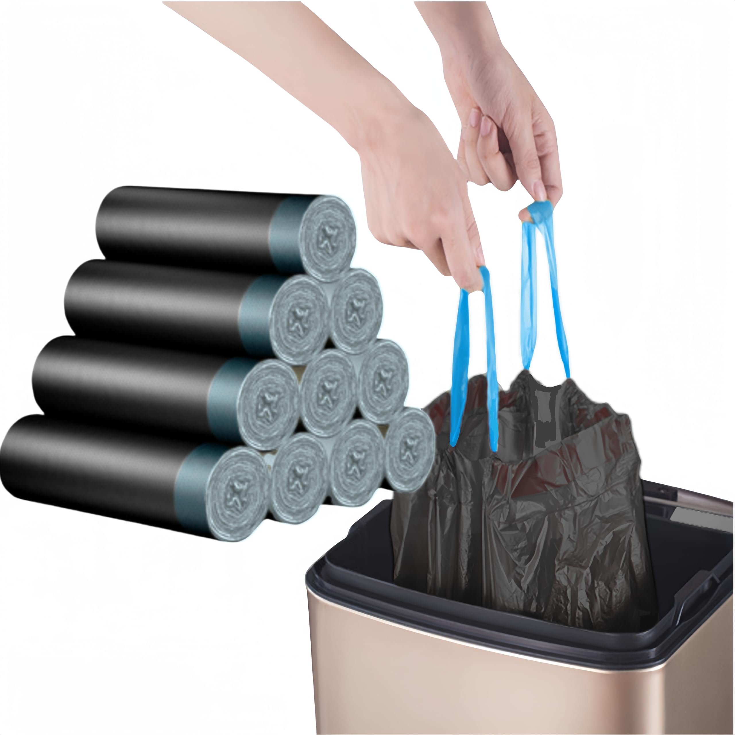 Amazon.com: 6 Gallon Trash Bags, 0.7 Mil Drawstring Small Garbage Bags ...