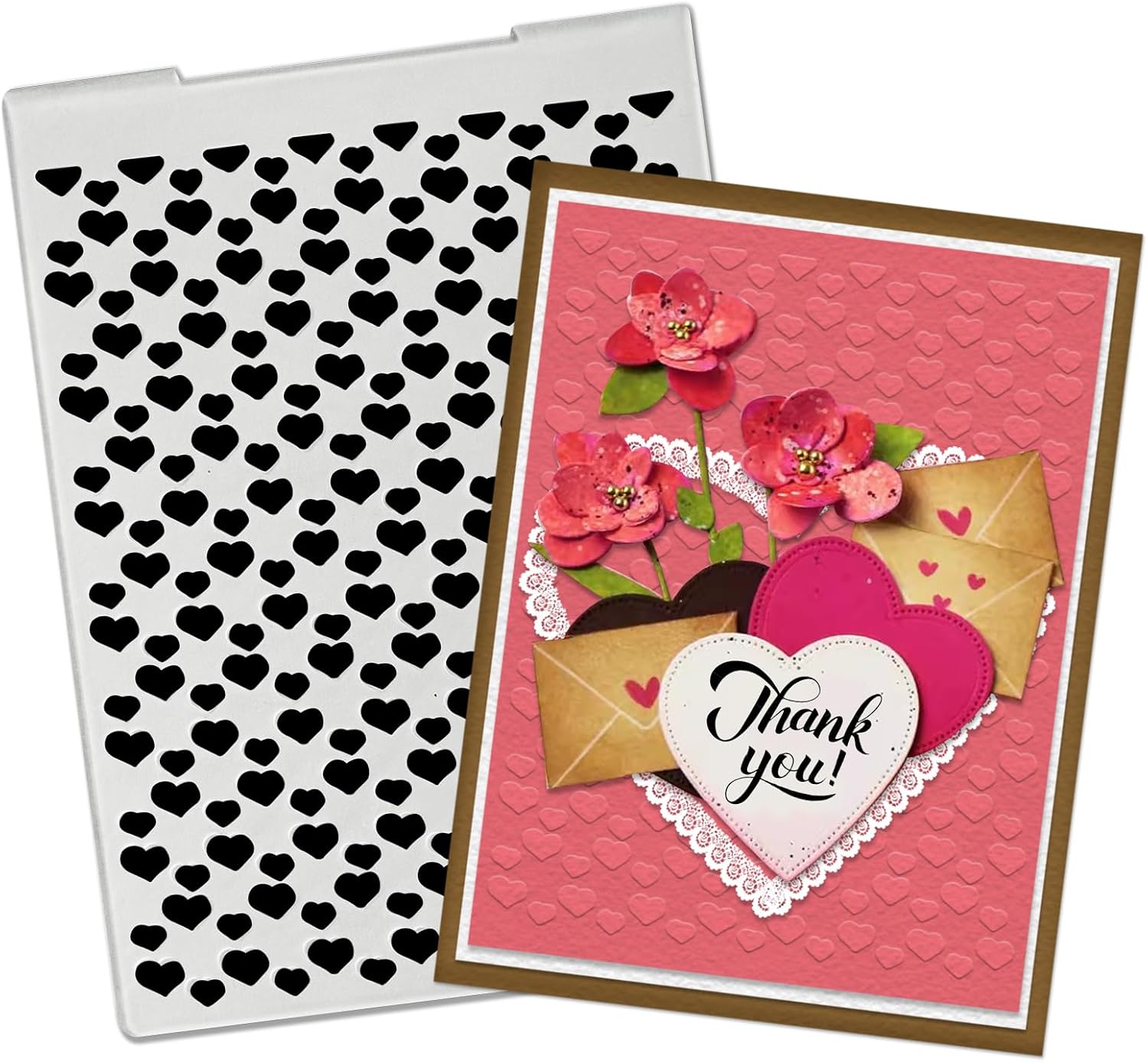 Amazon.com: Hearts Plastic Embossing Folders for Valentine's Day Card ...