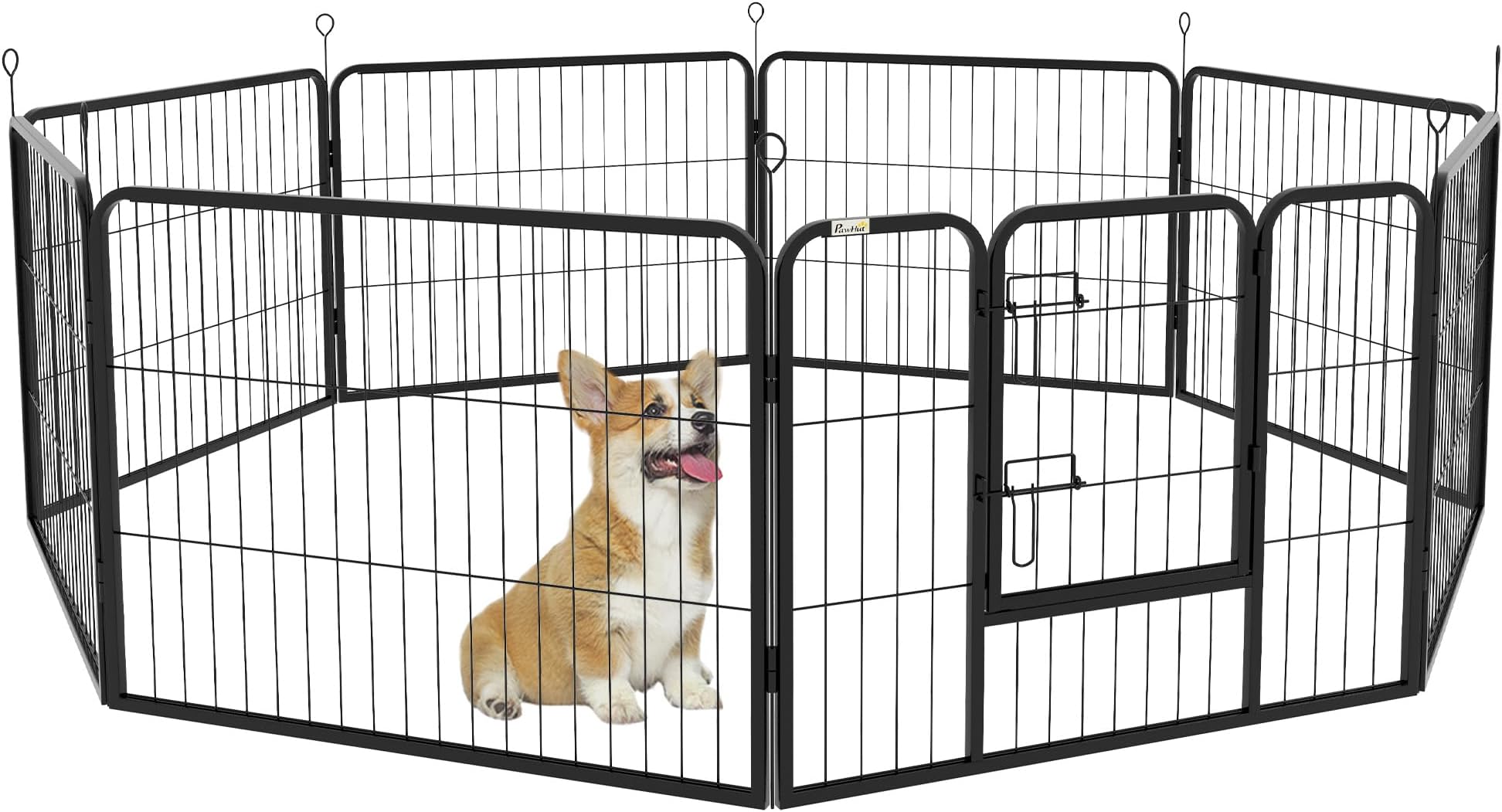 PawHut Dog Pen 8 Panels Puppy Pen Heavy Duty Pet Playpen for Indoor ...