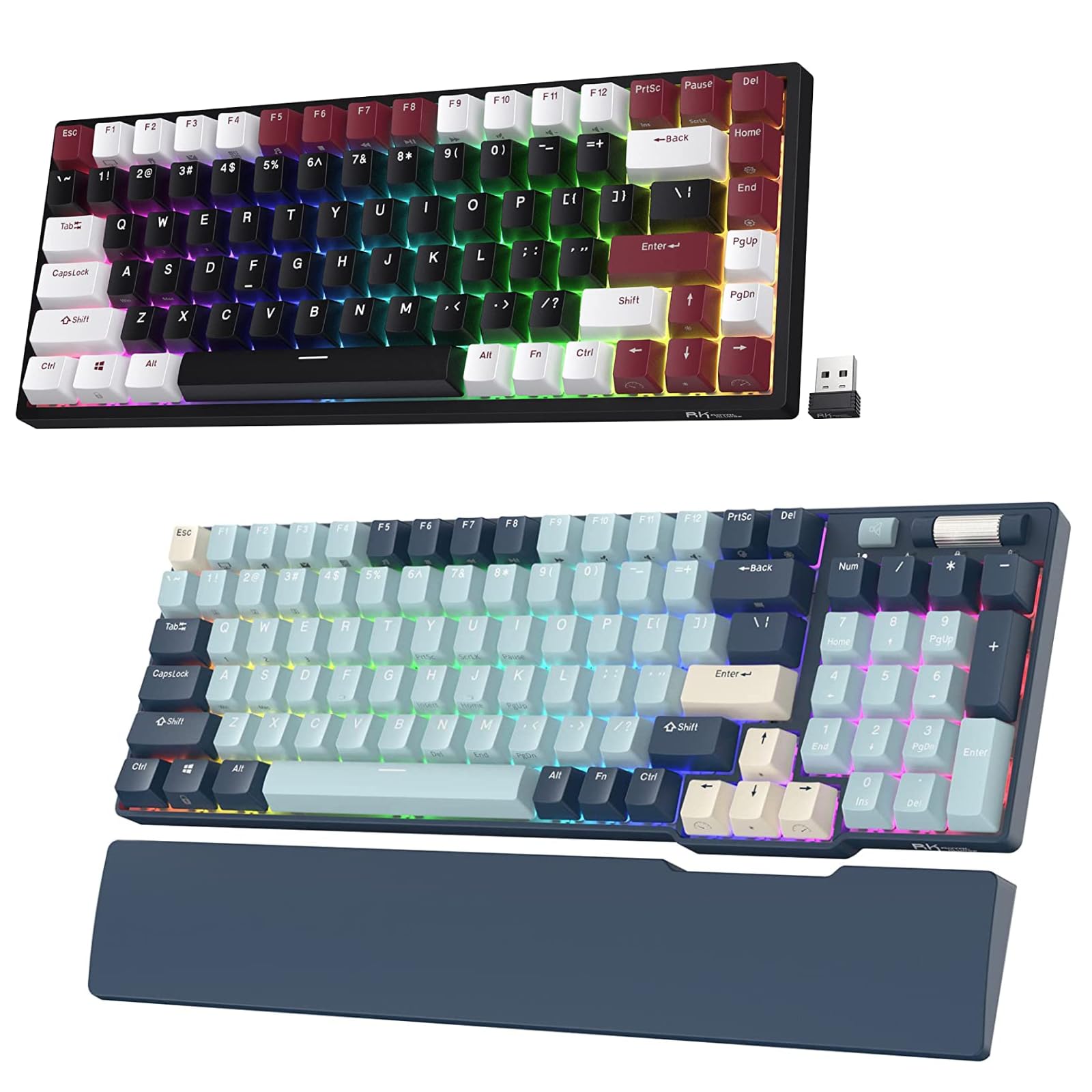 Amazon.com: RK ROYAL KLUDGE RK96 LMT Forest Blue & RK84 LMT Americano ...