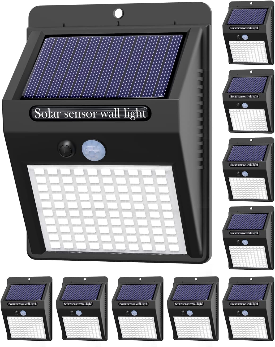 10 Pack Outdoor Solar Lights, 3 Modes/100LED Wireless Solar Security ...