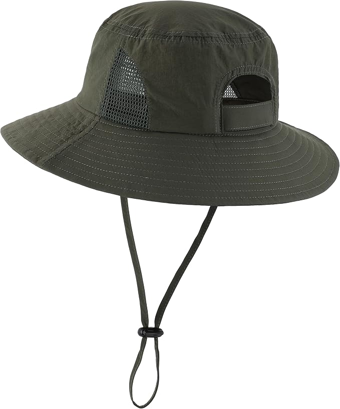 Connectyle Womens UPF 50+ Beach Sun Hat with Ponytail Water Resistant ...