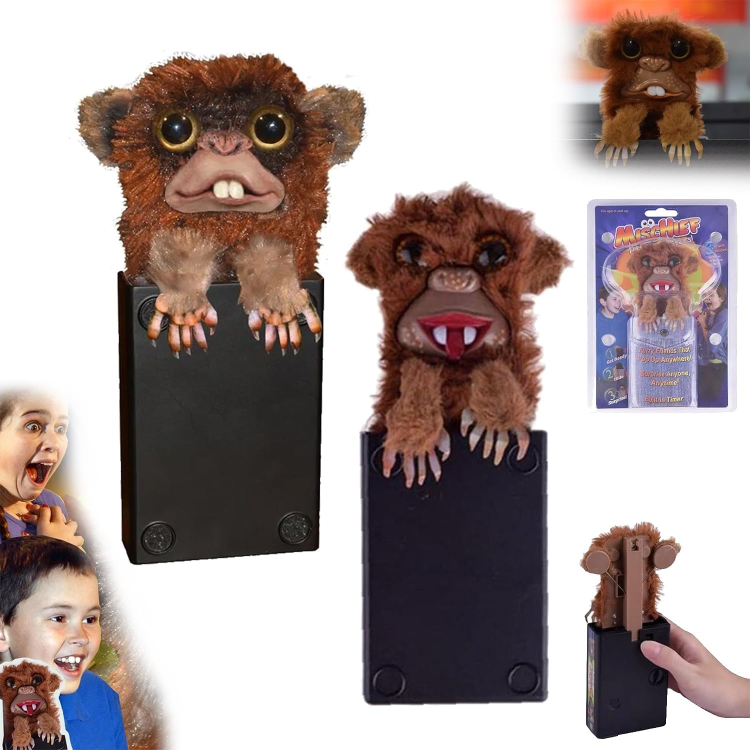 Amazon.com: Realistic Surprise Monkey Prank Toy, Pop Up Prankster Children's Funny Gift Set ...