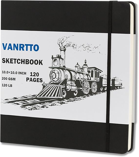 Amazon.com: Hardcover Sketch Book, Square Sketchbook with 120LB/200GSM ...