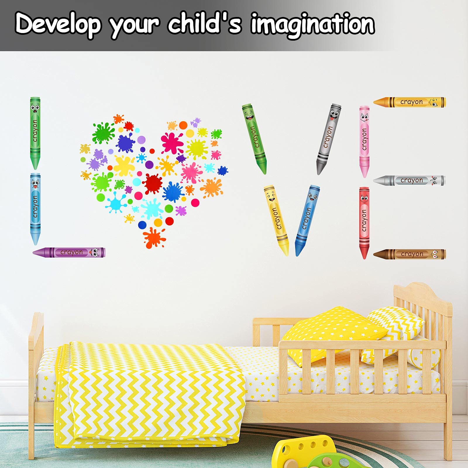 Buy Crayon Wall Decals Kids Wall Stickers Classroom Wall Decals Crayon ...