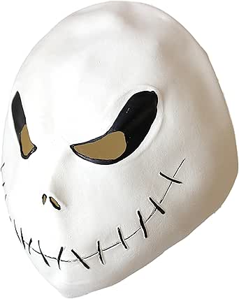 Amazon.com: Latex Skull Jack Mask Full Head with Stitched Smile, Scary ...