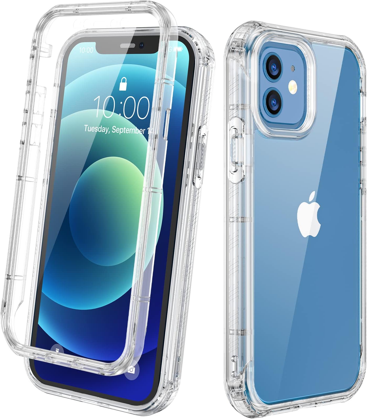 Diaclara Compatible with iPhone 12/12 Pro Case, 360° Full Body with ...