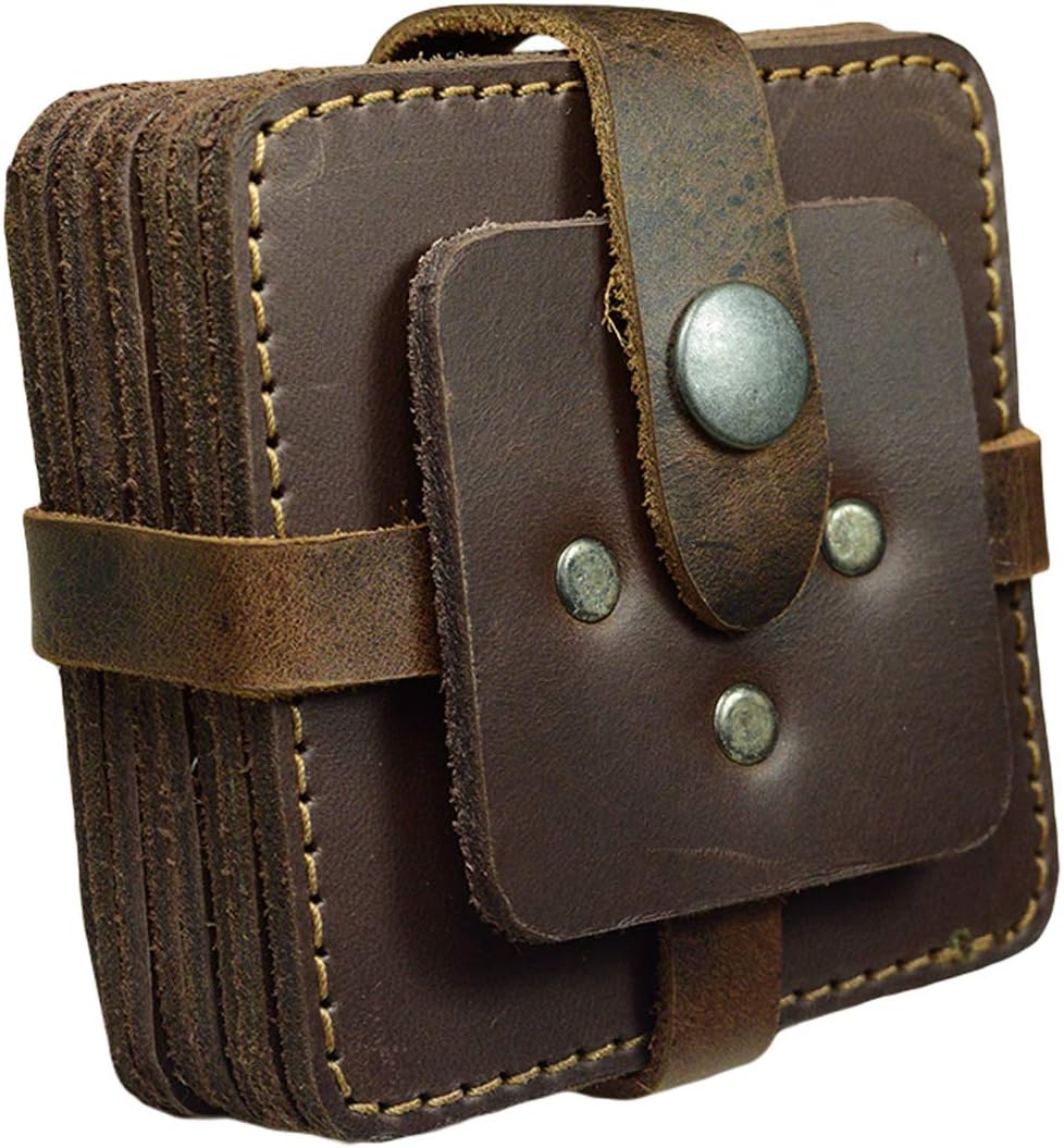 Amazon.com: American Made Leather Coasters - Premium Full Grain Leather ...