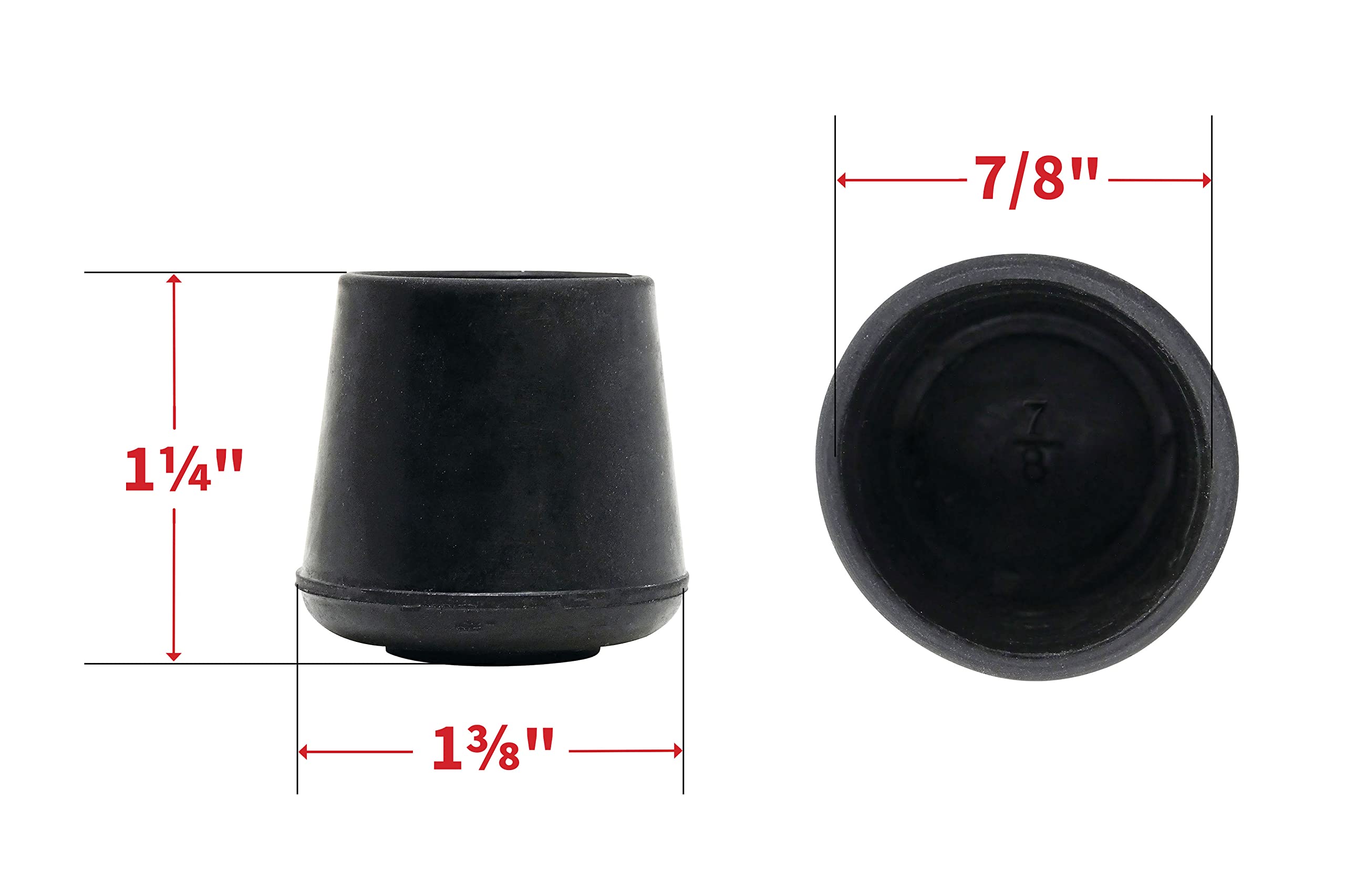 Snapklik.com : Shepherd 40 Pack Non-Slip Round Rubber Leg Tip Floor ...