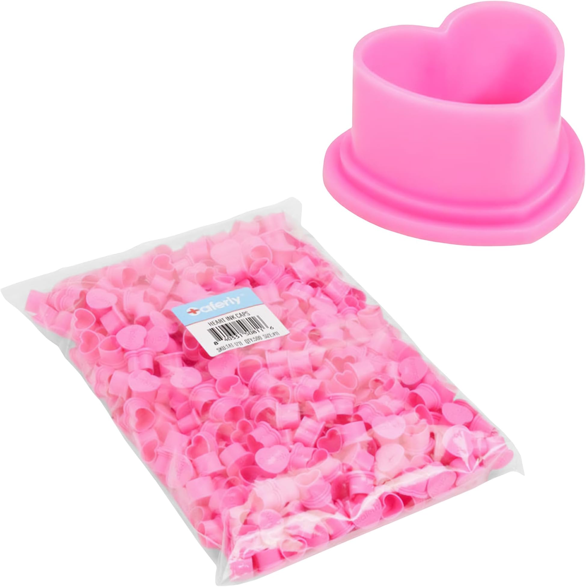 Amazon.com: Saferly Heart Tattoo Ink Caps Cups with Base for Tattoo ...