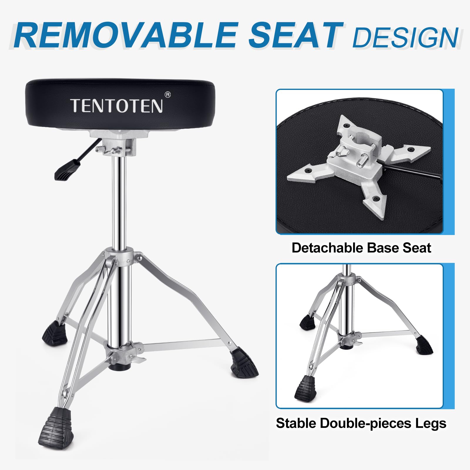 TENTOTEN Drum Throne Adjustable Height Drum Stool, Removable Drum Seat ...