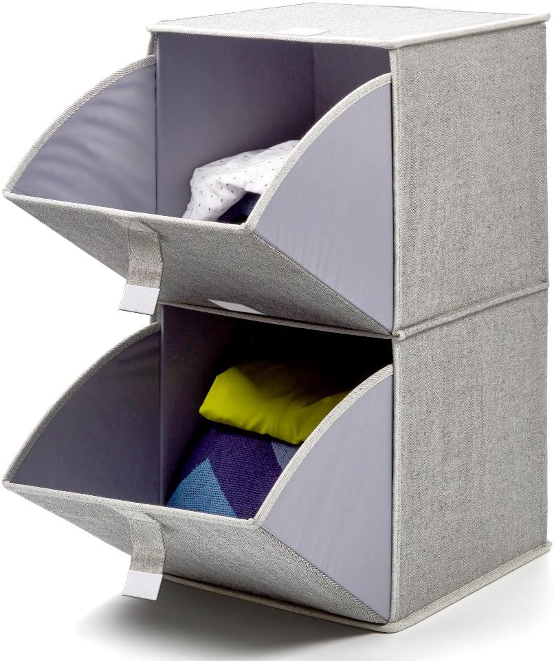 Amazon.com: EZOWare 2-Tier Storage Organizer, Collapsible Cube Basket ...