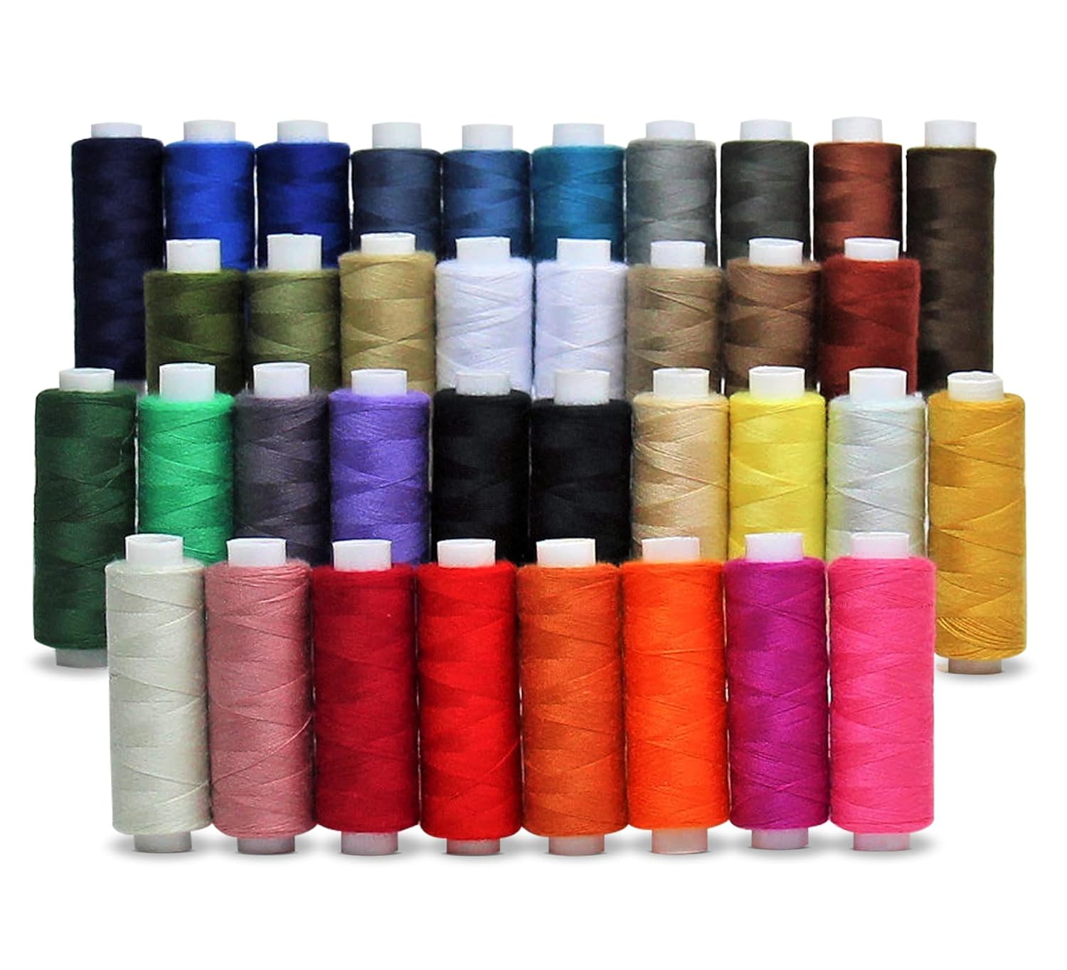 Sewing Thread Assortment - 36 Spools of Polyester Thread for Hand ...