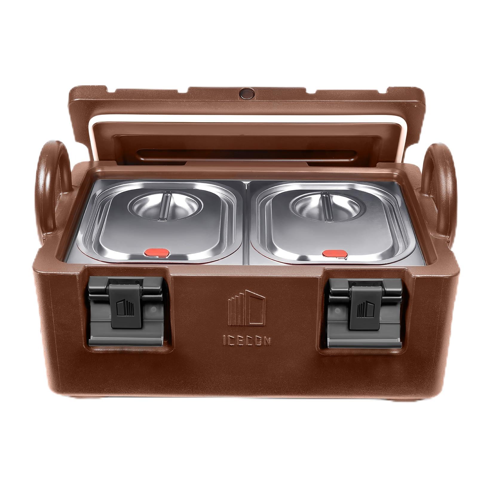 Amazon.com: ICECON Insulated Food Pan Carrier with 2 Pans,22 Quart Hot ...