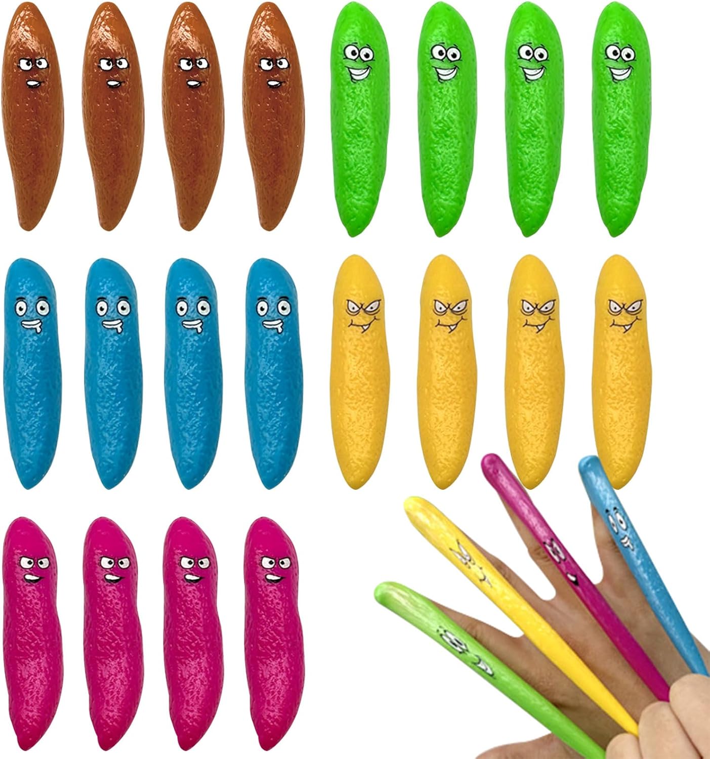Slingshot Fake Poo Finger Toys 20Pcs Rubber Flying Fake Poo Toys ...