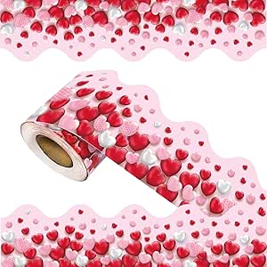 Amazon.com: 69 Ft Valentine's Day Bulletin Board Border Heart Trim ...