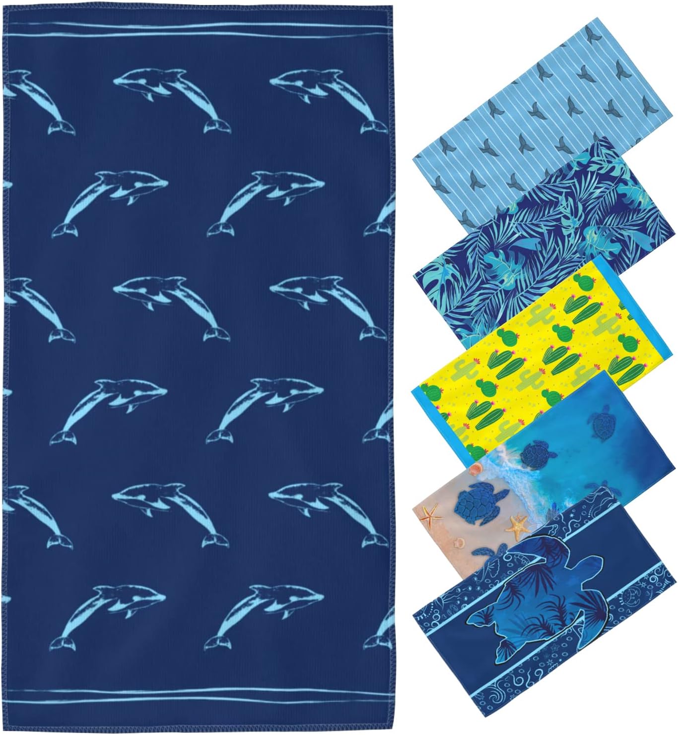 Amazon.com: OTOSAL Dolphin Beach Towel for Kids Quick-Drying Microfiber ...