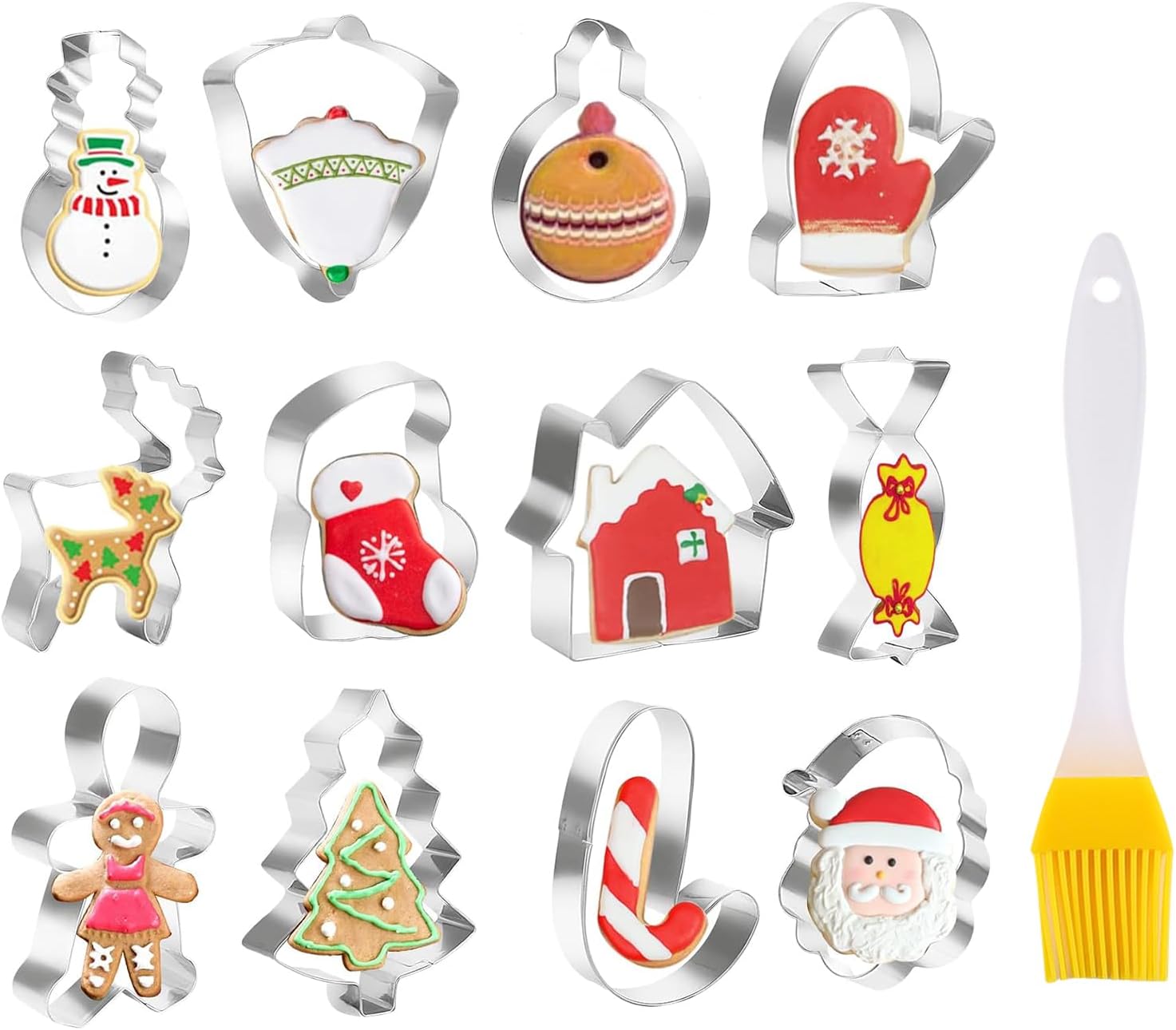Christmas Cookie Cutters,12Pcs Stainless Steel Christmas Cookie Cutter ...