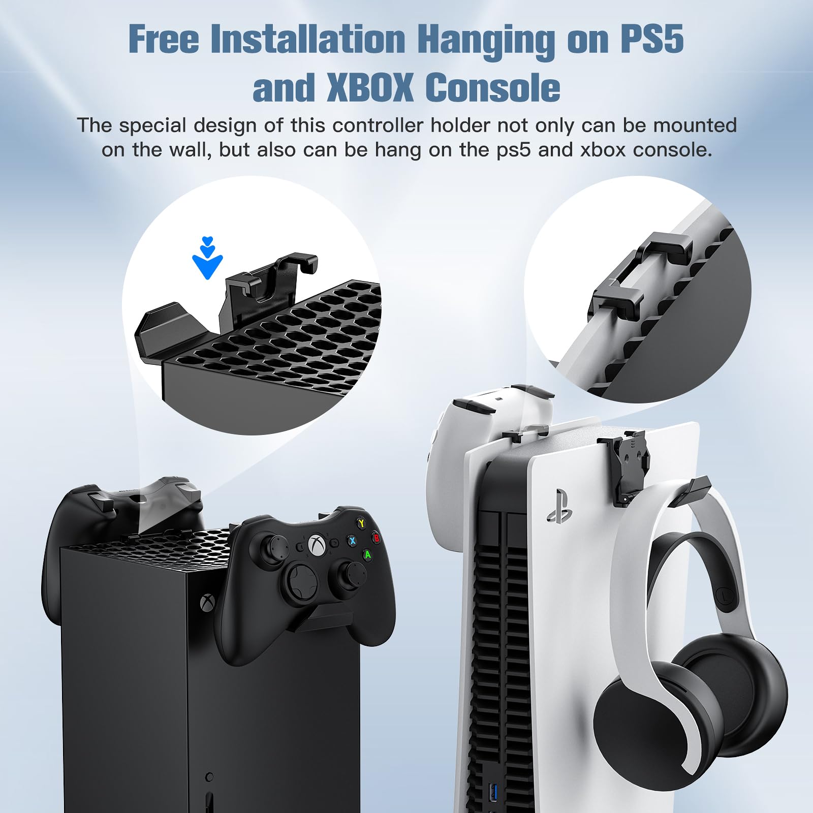 Snapklik.com : KUNSLUCK 6 Pack Controller Wall Mount For PS5, Xbox ...