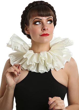 Ivory Cream Circus Neck Ruffle Circus Costume, Silky Satin Taffetta ...