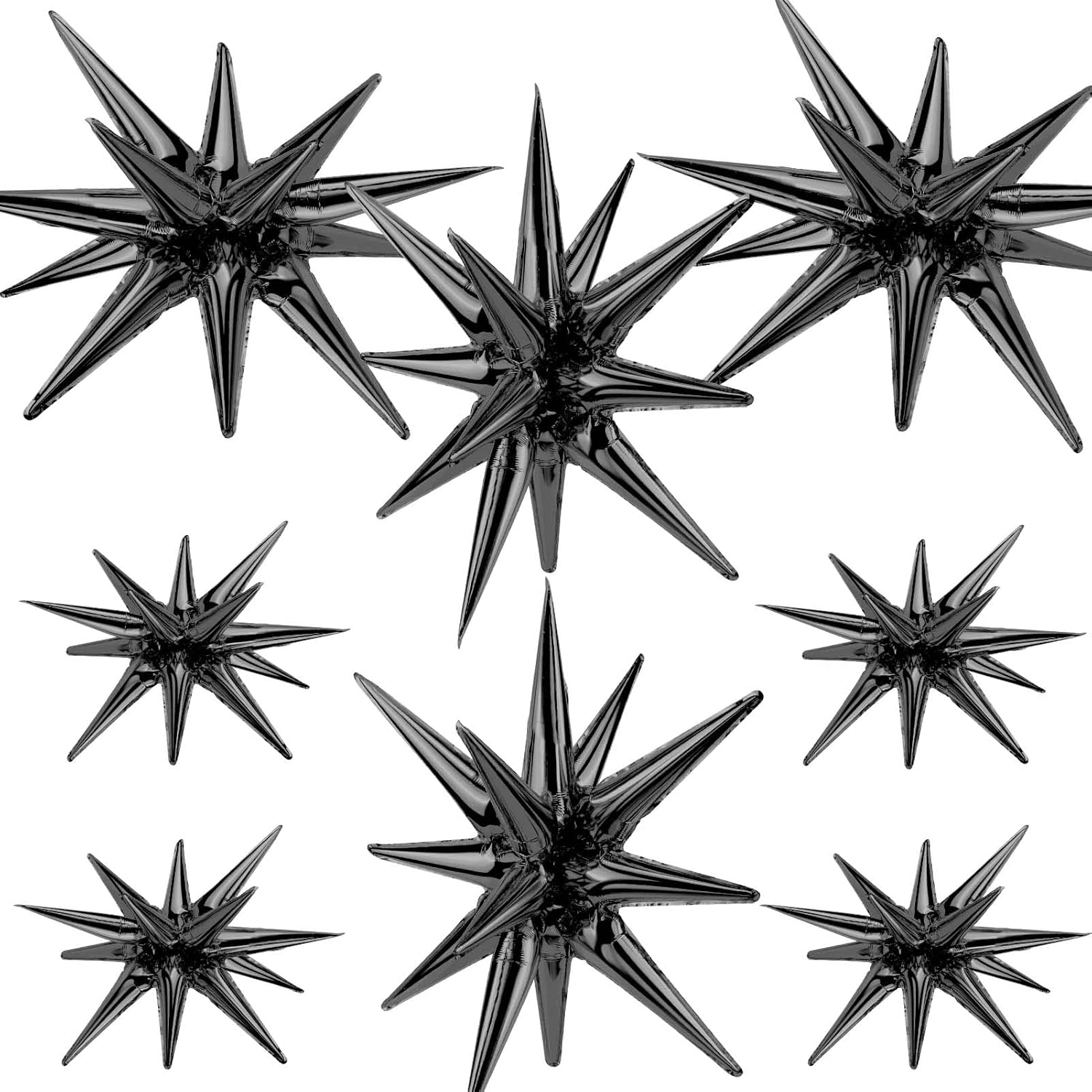 Amazon.com: Cadeya 8 Pcs Star Balloons, Huge Black Explosion Star ...