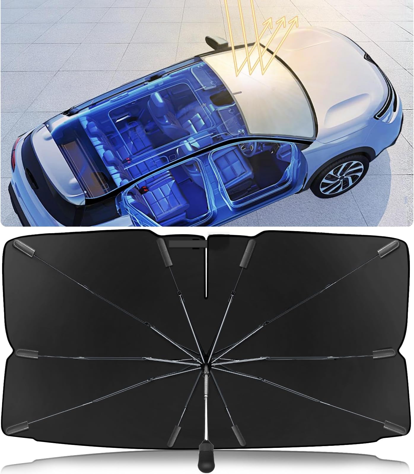 Amazon.com: 2025 Car Windshield Sun Shade Umbrella, [Nano Ice Crystal ...