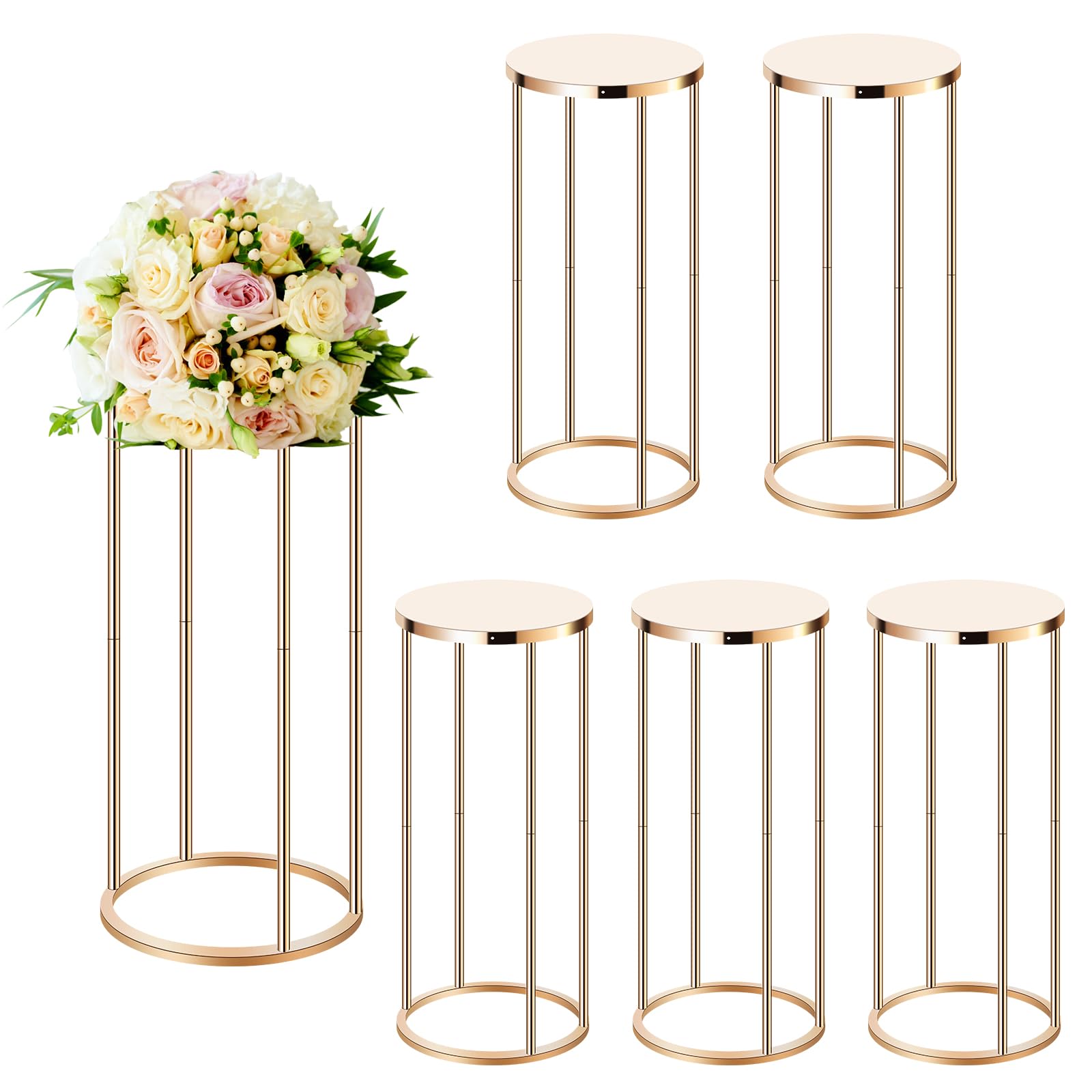 Amazon.com: 6 PCS Gold Flower Stand 23.6", Wedding Centerpieces for ...