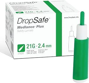 Amazon.com: Dropsafe Medlance Plus Safety Lancet, Extra, 21 Gauge, 2 ...