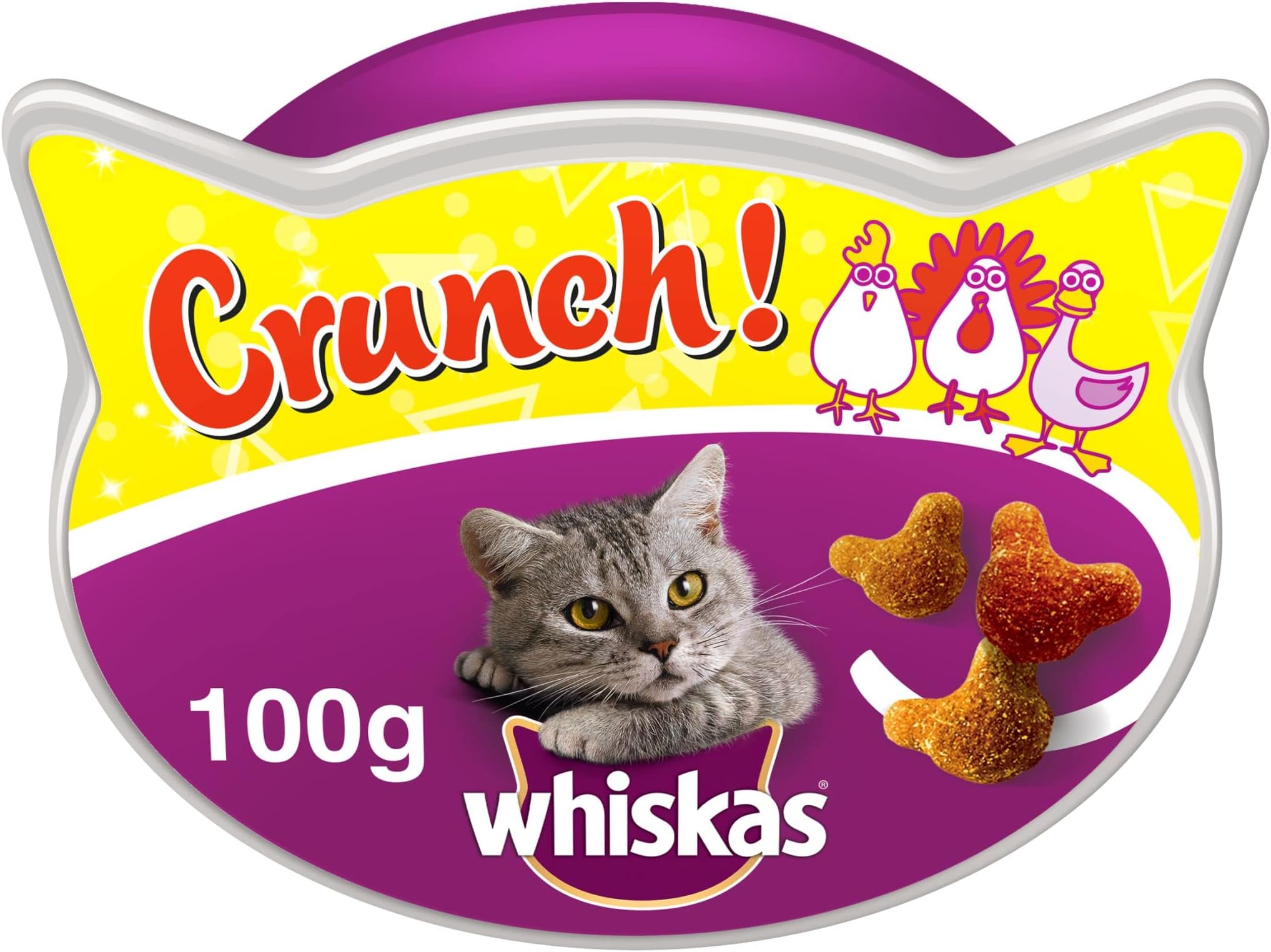 Whiskas Crunch 10 Packets, Cat Treats for Adult Cats with a Mix of ...
