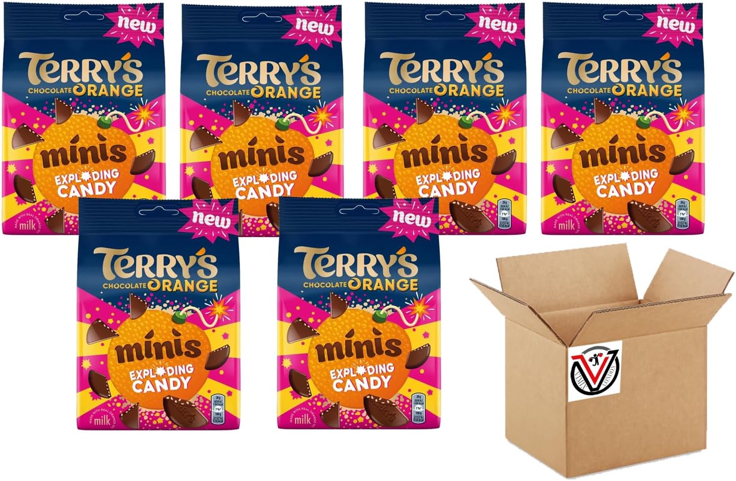 Terry's Chocolate Orange Exploding Minis Pouch 105g | VIMIX (Orange ...