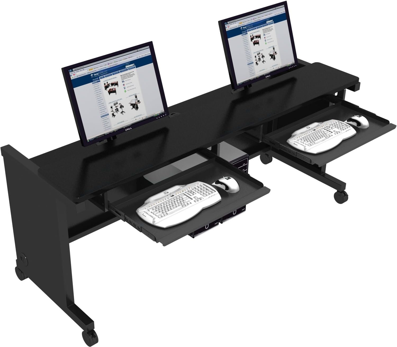 Amazon.com: Split Level Desk 72"x26" - Black Frame, Black Surface ...