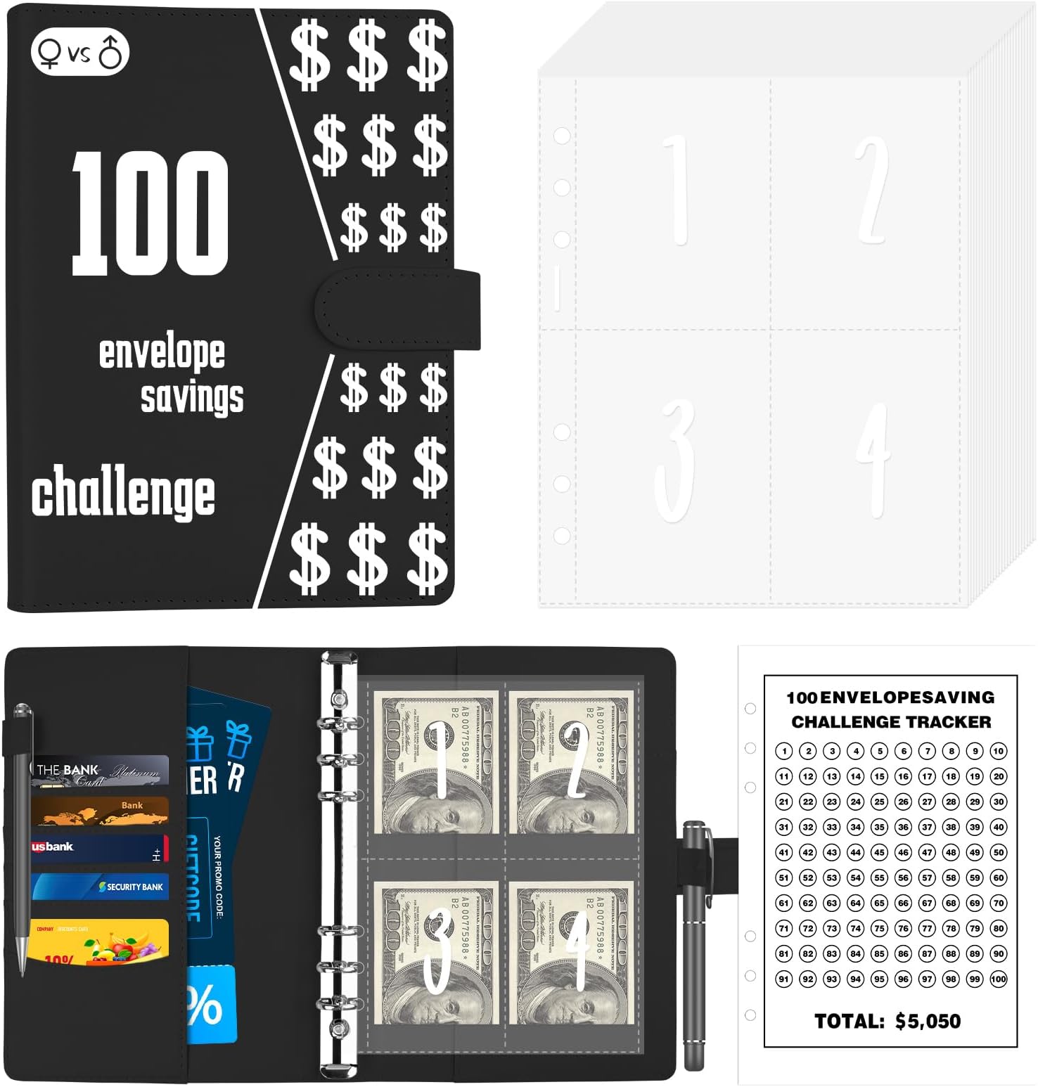 Amazon.com: BKDRL 100 envelopes Money Saving Challenge | Easy and Fun ...