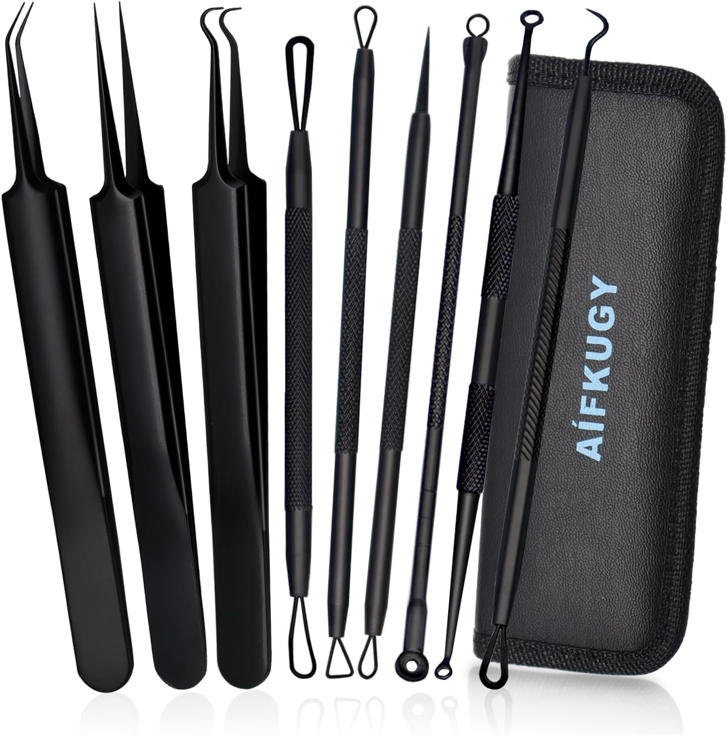 9 Mitesserentferner Pickel Ausdrücken Werkzeug + 4 Pinzetten Set + 2 ...