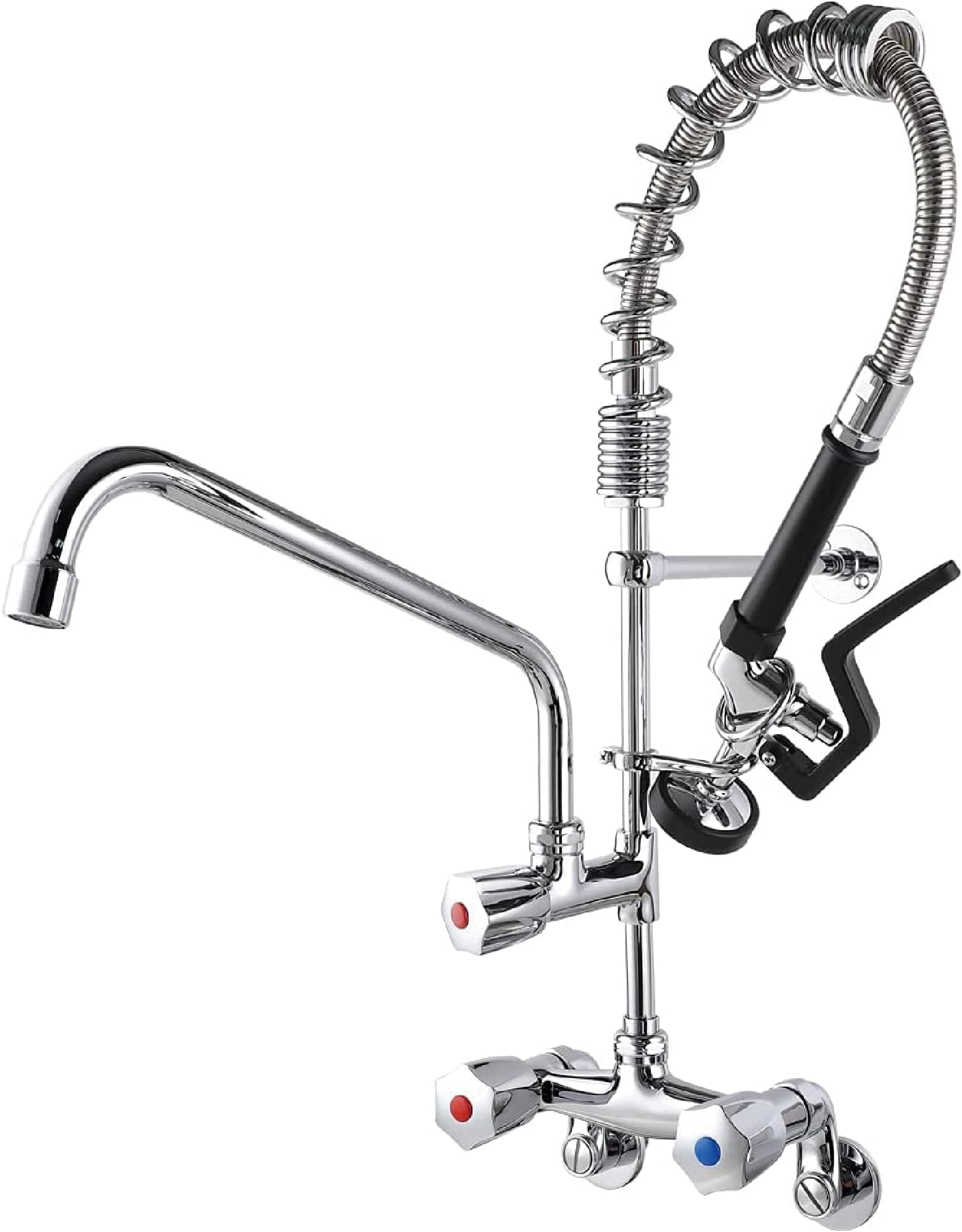 MS 4-8 Inch Adjustable Center Wall Mount 25'' Height Commercial Kitchen ...