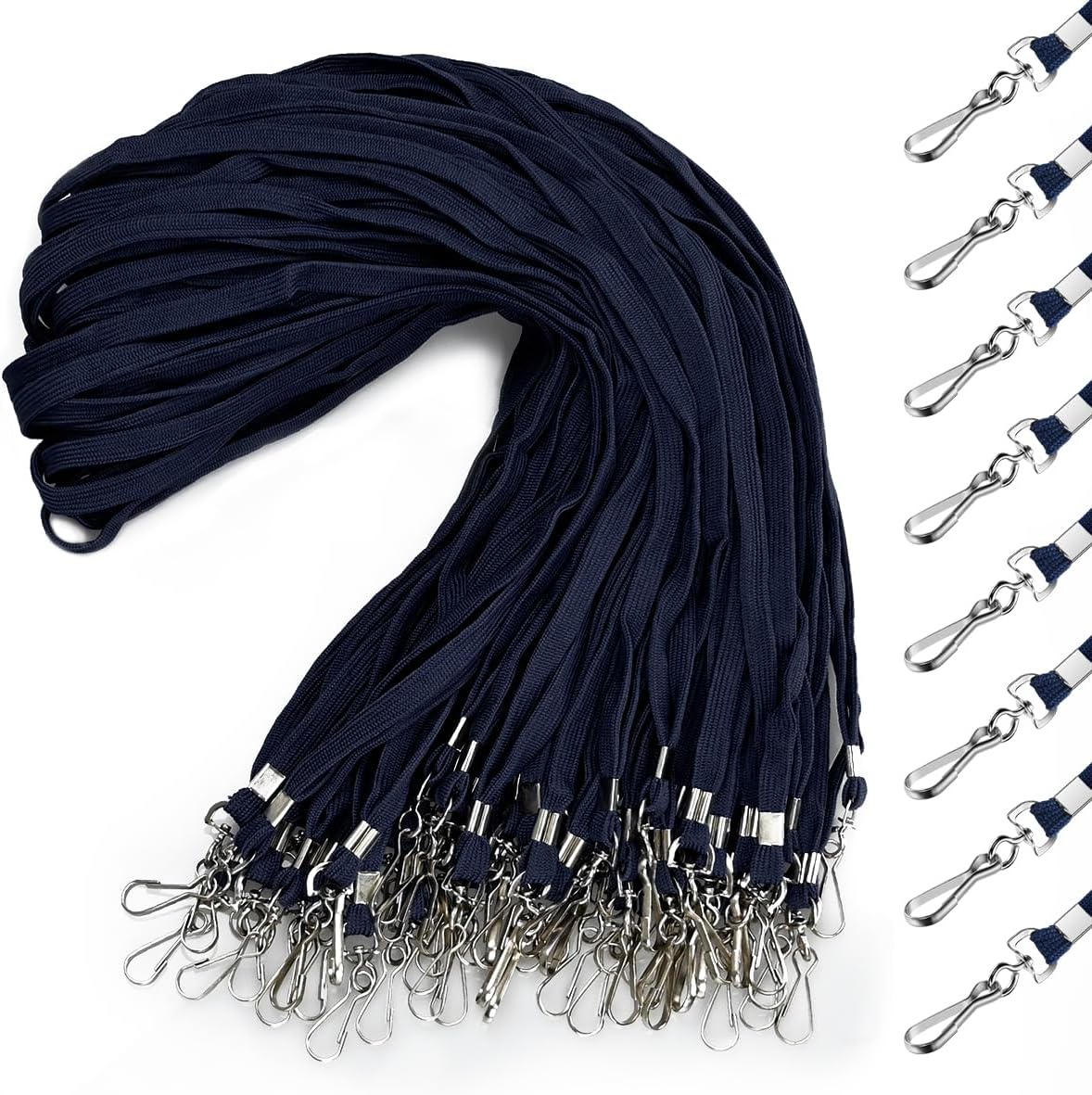 Amazon.com : 50 Pcs Badge Lanyards Flat Lanyards for ID Badges Bulk ...