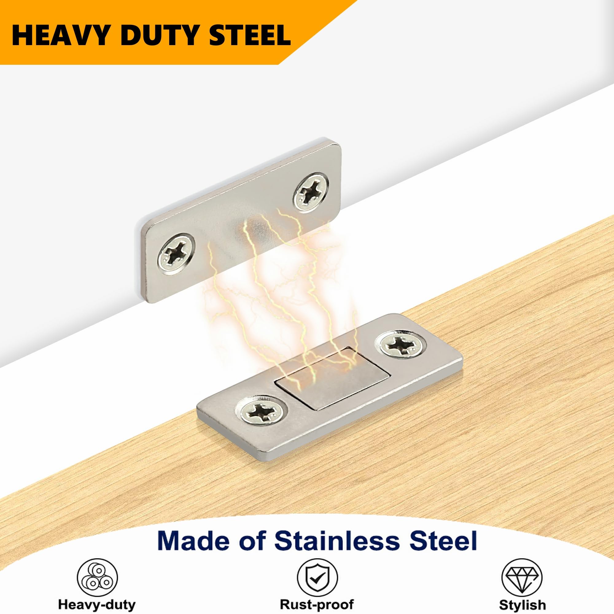 Snapklik.com : Cabinet Magnetic Catch 4 Pack,Ultra Thin Stainless Steel ...