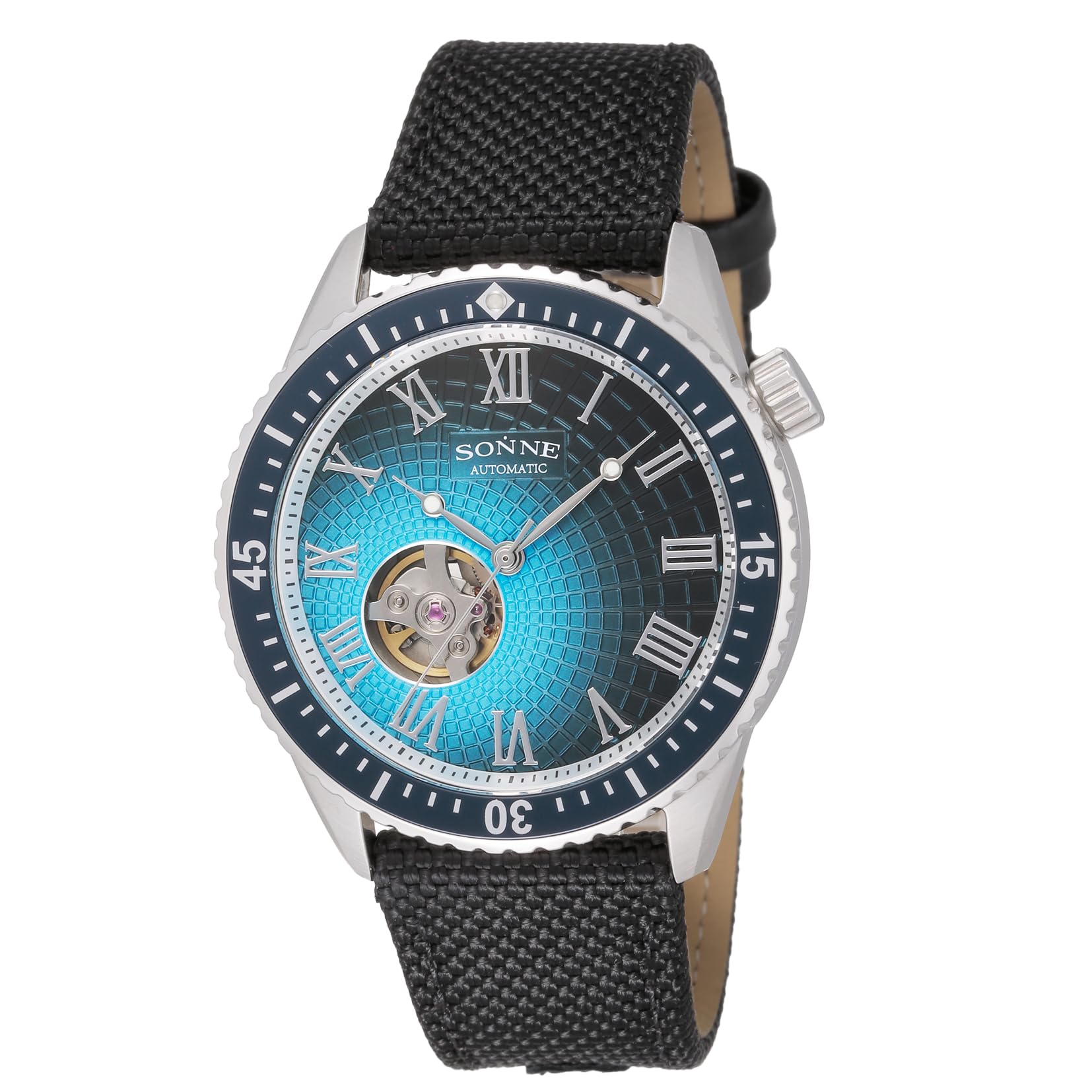 Amazon.co.jp: [ゾンネ] Watch S033 ネイビー 文字盤 ステンレススチール ミネラルガラス 自動巻 時計 腕時計 ...