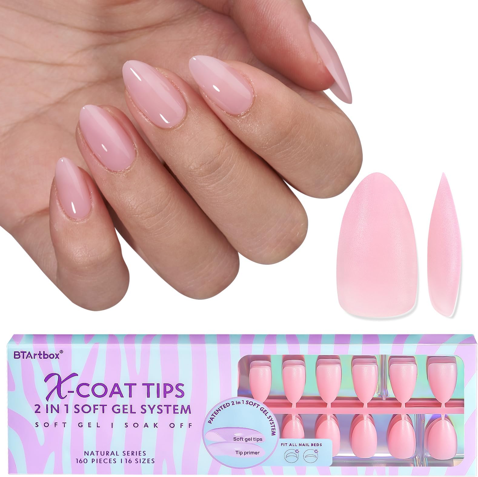 Amazon.com: BTArtboxnails French Gel Nail Tips - French Tip Press on ...