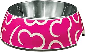 Pet Supplies : Dogit Style 2-in-1 Dog Bowl, Pink Bones, Small : Pet ...