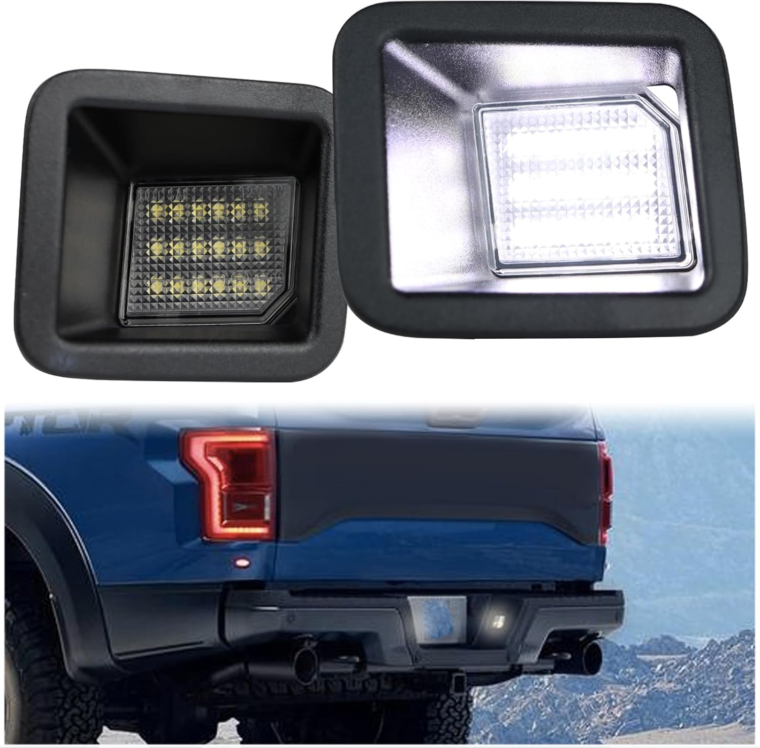 Amazon.com: KEEGTBOX Full LED License Plate Light Tag Lamp Assembly ...