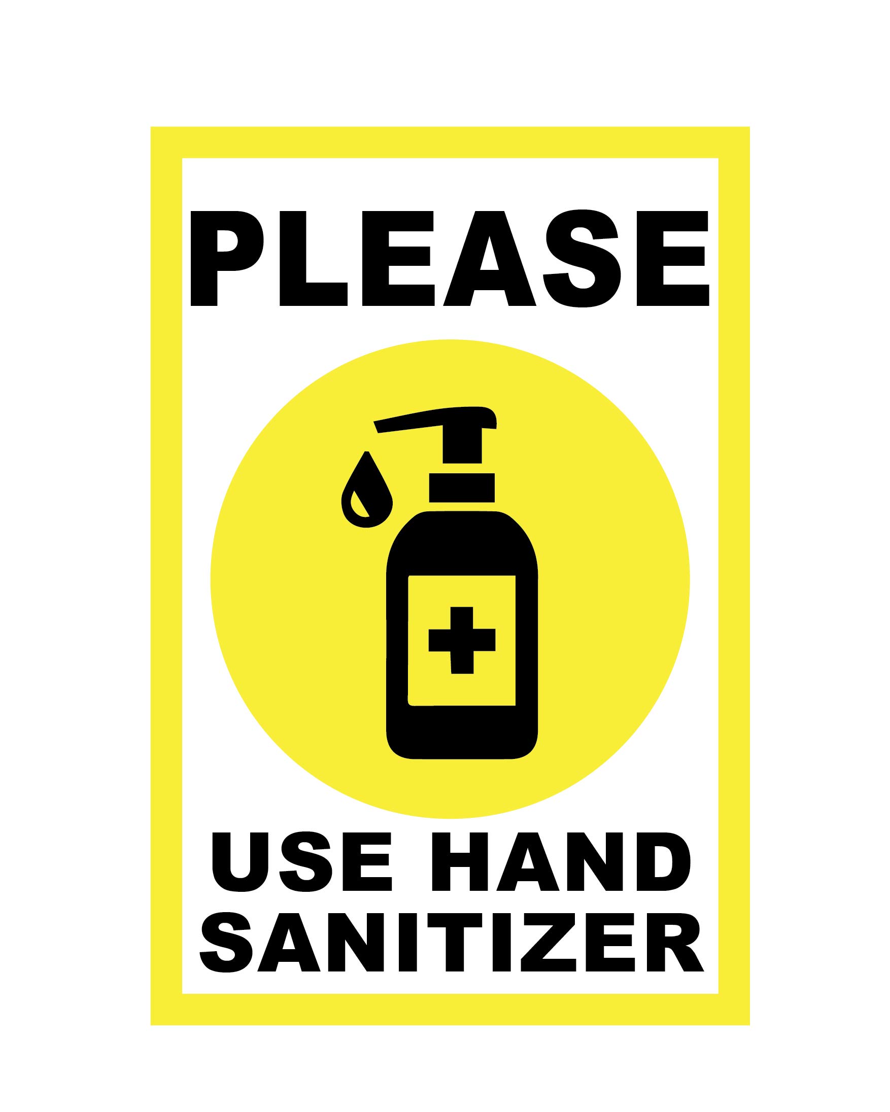 SIGN EVER Please Use Sanitizer Sticker for Hospital Office Bank Hotel ...